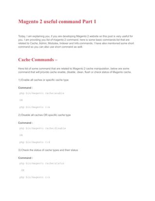 Magento 2 Useful Command Part 1 Pdf