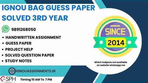 Ignou Bag Guess Paper Solved 3rd Year Download Pdf Ignou Solved Assignment