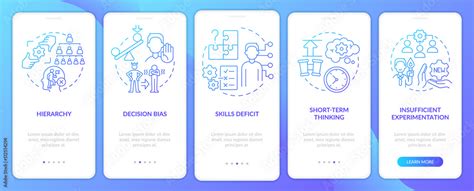 Adaptability Enemies In Hr Blue Gradient Onboarding Mobile App Screen Walkthrough 5 Steps