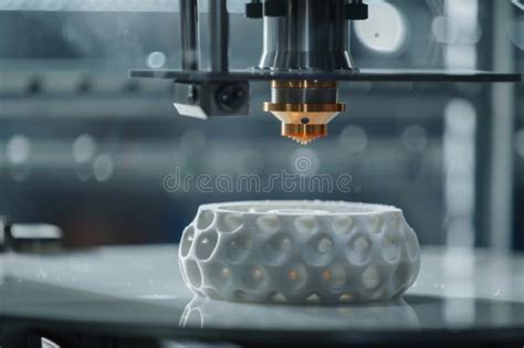 Depiction Of Additive Manufacturing 3d Printer Creating A Complex Object In An Industrial