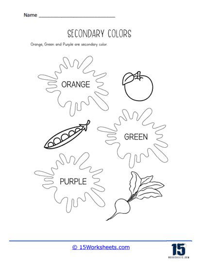 Secondary Colors Worksheets Blending Practice 15