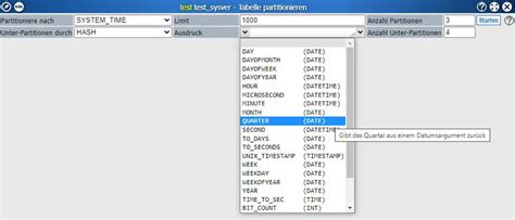 Systemtime Partitionierung Für Mariadb Tabellen