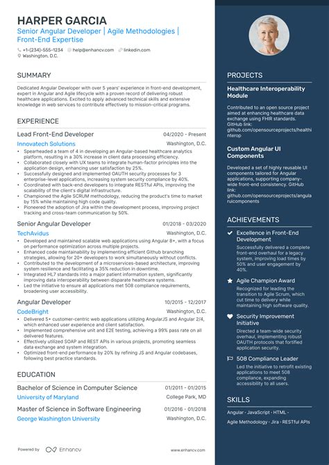 Angular Developer Resume Examples Guide For
