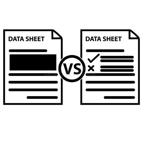 Compare Icon Two File Difference Analysis Sign Data Sheet Document