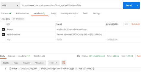 Sharepoint Online Authorization Issue Token Type Is Not Allowed