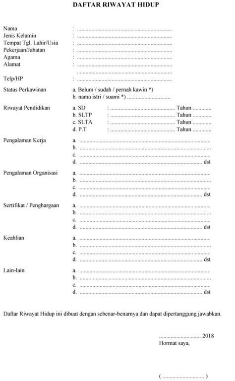 Format CV Download Format Cv Kosong Dsaestrategic
