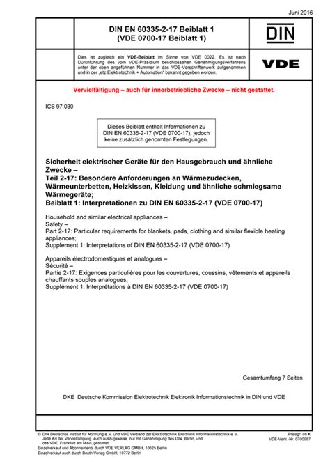 DIN EN 60335-2-17 VDE 0700-17 Beiblatt 1:2016-06 - Standards - VDE ...