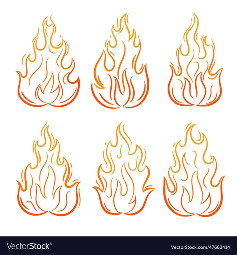 Outline Fire Royalty Free Vector Image Vectorstock
