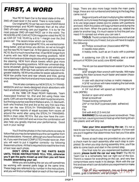 Team Associated Manual Rc10 Team Car 1990 6035 6036 • Rcscrapyard Radio Controlled