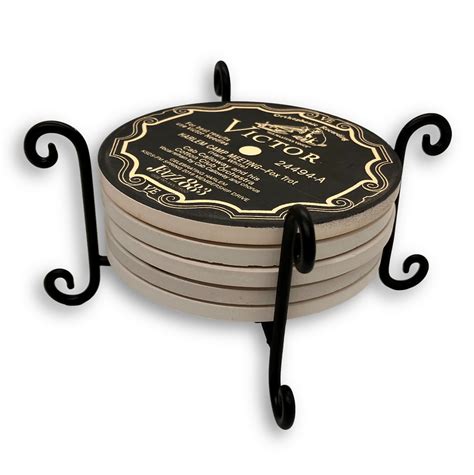 Four Scroll Post Metal Coaster Holder Sets Eagleasap