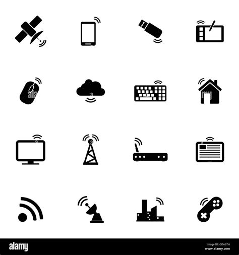 Vector Black Wireless Icons Set Stock Vector Image And Art Alamy