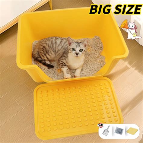 Large Cat Litter Box With Pad Extra Deep Cat Litter Toilet Litter Basin