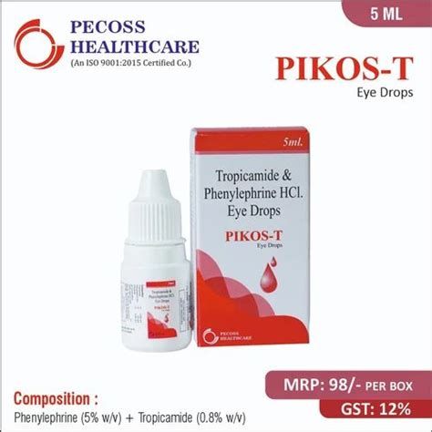Pikos T Tropicamide And Phenylephrine Hcl Eye Drops 5 Ml At ₹ 98 Piece In Panchkula