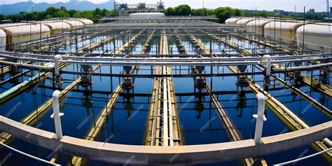 Premium Photo Overhead Perspective Of Urban Water Treatment Plant