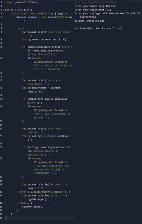 Ede Poojitha On Linkedin Java Codingchallenge Errorhandling Learningbyexample