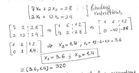 Linear Programming Finding The Intersection Between 2 Lines Using