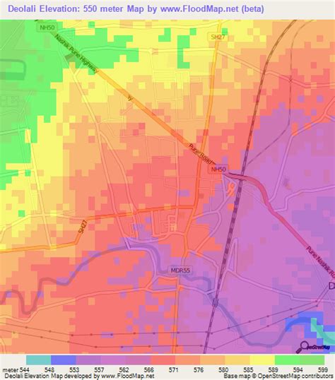 Elevation Of Deolaliindia Elevation Map Topography Contour