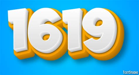 1619 Text Effect And Logo Design Number