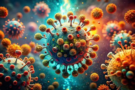 A Detailed Visualization Of Viral Cellular Infection A Striking