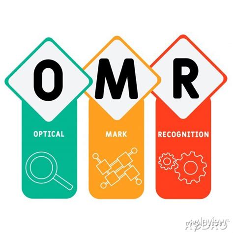 omr optical mark recognition acronym business concept background
