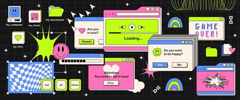 Y2k 스타일의 오래된 레트로 Pc 화면 배경 복고풍 파도와 Vapowave입니다 산성 빈티지 컴퓨 프리미엄 벡터