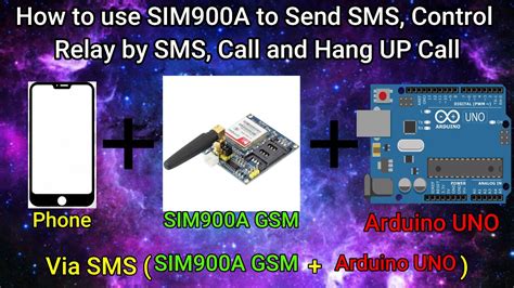 Tutorial How To Use SIM900A To Send SMS Control Relay By SMS Call And Hang Up Call With
