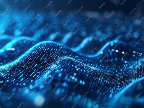 Abstract Binary Code Matrix With Glowing Blue Lights And Particle Effects Representing Digital