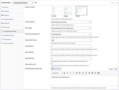 configurable products builder documentation woocommerce