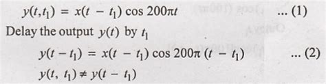 Examples Based On Time Variant And Time Invariant System