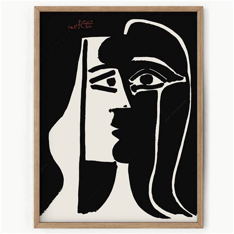 Pablo Picasso Two Faces Black White Wall Art Home Poster Decor
