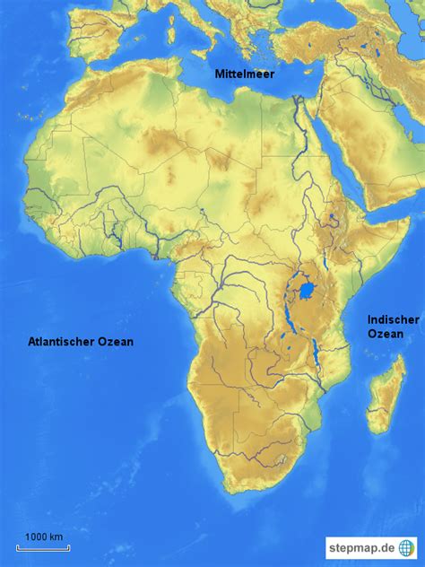 Seen Und Flüsse Afrikas Von Am1 Landkarte Für Afrika
