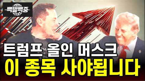 트럼프 당선 1등 공신 일론 머스크 효과 누릴 수혜주 엄선 Youtube