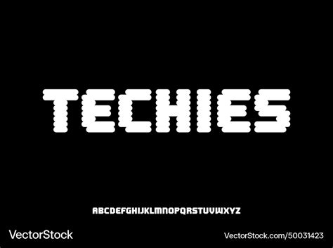 Modern Bold Pixel Bit Alphabet Display Font Vector Image