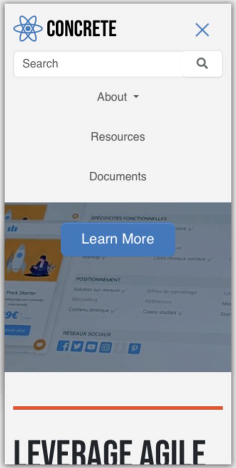 Adapt Top Navigation Bar To Open And Close Dropdowns In Mobile View Developing With Concrete