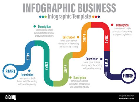 Timeline Infographics Template With 6 Step Or Six Option Workflow