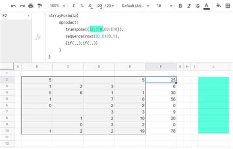Row Wise Multiplication Of A 2 D Array In Google Sheets