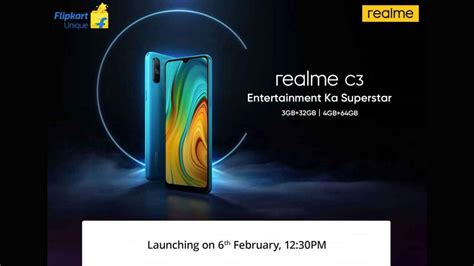 Realme C3 With Helio G70 Chipset 5000mah Battery And More To Be Launched In India On February 6