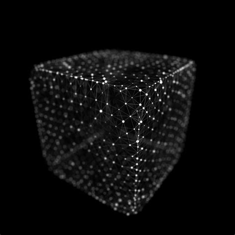Premium Photo Abstract Wireframe Cube Whith Connection Dots And Lines Digital Blockchain