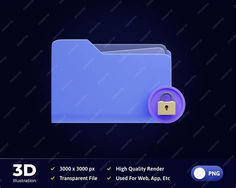 Premium Psd 3d Illustration Internet Security Encrypt Folder