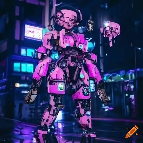 Futuristic Cyberpunk Mech Design With Harajuku Style And Hovering