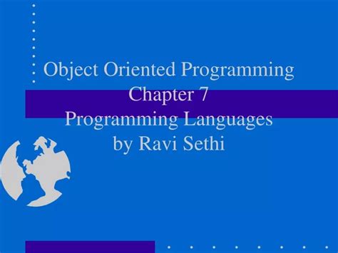 Ppt Object Oriented Programming Chapter 7 Programming Languages By
