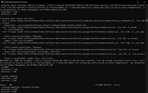 i m trying to train my first db model but keep running out of memory no