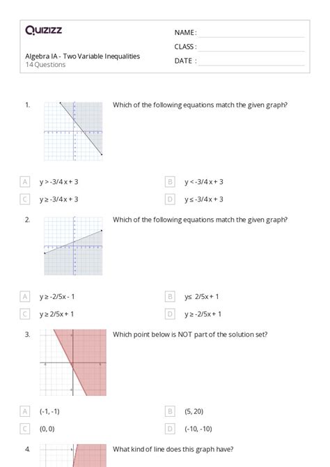 50 Two Variable Inequalities Worksheets On Quizizz Free And Printable
