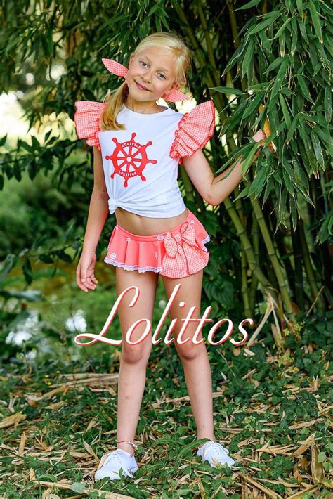 Lolittos Santorini Culetín Lycra Coral Timones Verano 26 Dados Moda