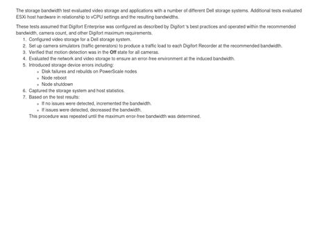 Storage Bandwidth And Configuration Test Sizing Guide—dell Storage With Diort Enterprise