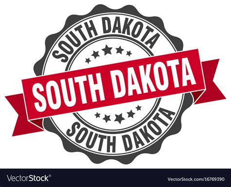 South Dakota Round Ribbon Seal Royalty Free Vector Image