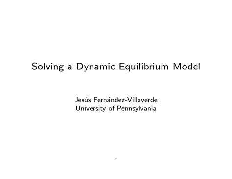 Solving A Dynamic Equilibrium Model Exams Stochastic Processes Docsity
