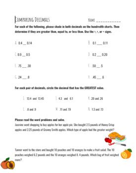 Comparing Decimals By Scottie S Classroom Decor TPT