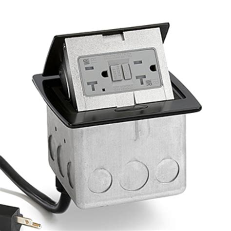 Lew Electric Pufp Ct Bk Gfi Wc Corded 20a Kitchen Countertop Pop Up Outlet Black Pop Up Outlets