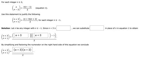 Solved For Each Integer N 2 6 2 Nn − 1 2 Equation